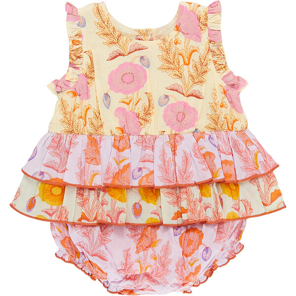 Baby Girls Heidi Bubble, Gilded Floral Mix - Pink Chicken Rompers | Maisonette