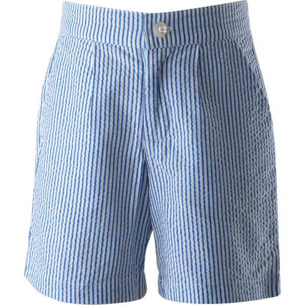 Classic Seersucker Zip-Fly Shorts, Blue & Ivory - Rachel Riley Shorts ...