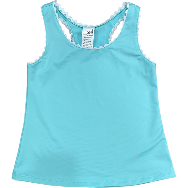 Riley Ribbed Ric Rac Trim Tank, Totally Turquoise, Pure Coconut - Set ...