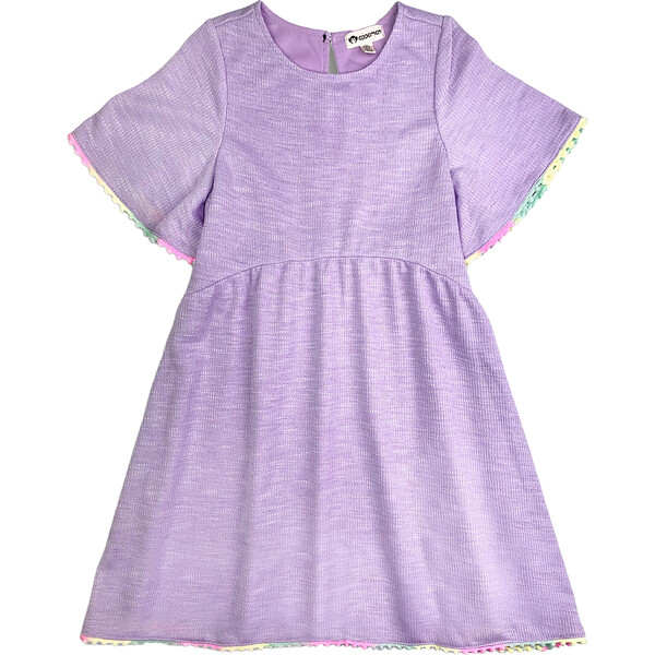 Mary Rainbow Pom Pom Trim Flowy Dress, Lilac - Appaman Dresses | Maisonette
