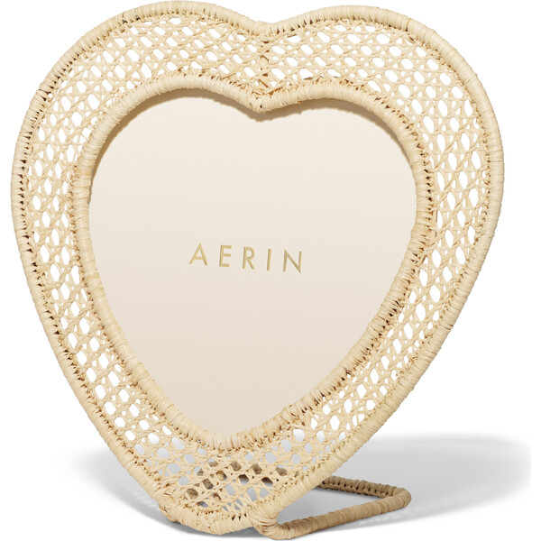 Hand Woven Raffia Heart Frame, Cream - AERIN Accents | Maisonette