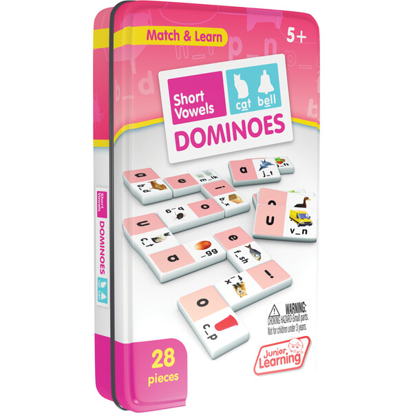Short Vowels Dominoes for Ages 5+ Kindergarten Learning - Junior ...