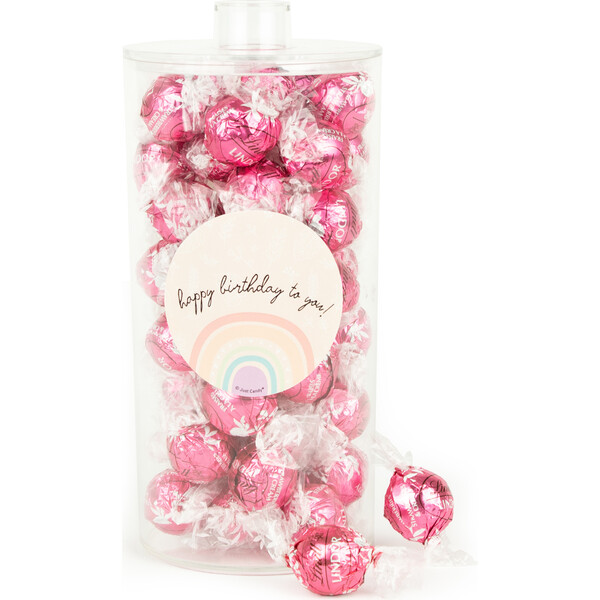 Happy Birthday Rainbow with Lindor truffles by Lindt in a Canister ...