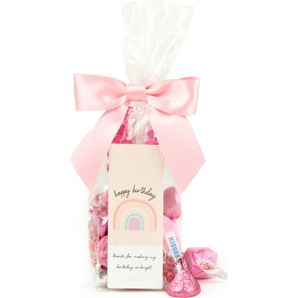 Happy Birthday Rainbow Party Favor Bag & Bow with Assorted Candy, Set ...