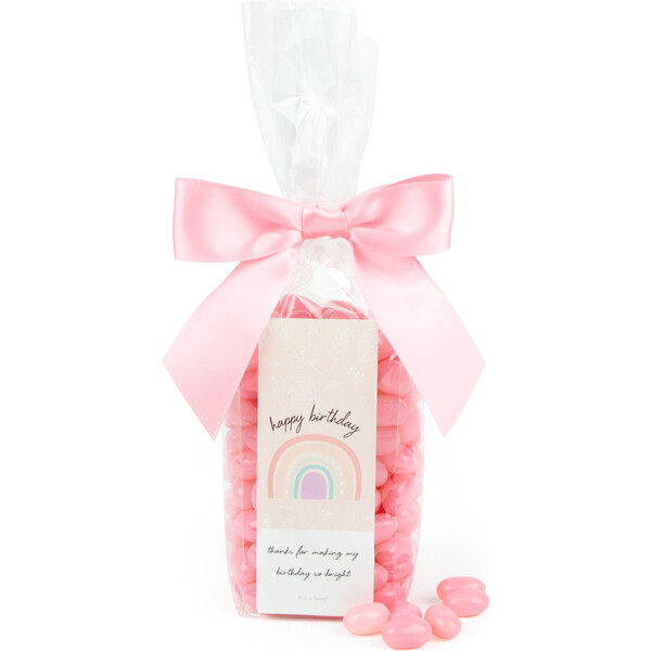 Happy Birthday Rainbow Party Favor Bag & Bow with Jelly Beans, Set of 6 ...