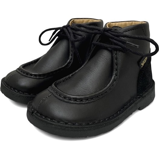 Boomer Wallabee Boot, Black Leather - Young Soles Shoes | Maisonette