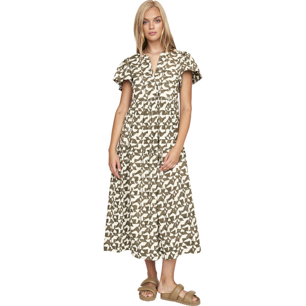 Women's Beacon Hill Short Ve-Neck Sleeve Long Dress, Seaglass In Branch ...