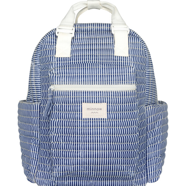 Navy Stripe Everyday Coated Backpack - Minnow Bags | Maisonette