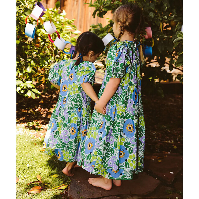 Kids Lina Print Puff Sleeve Dress, Wisteria Aura Blossom - RHODE ...