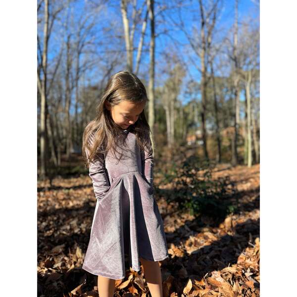 Merilee Velvet Long Sleeve Twirl-Worthy Cut Dress, Sugarplum - Vignette ...