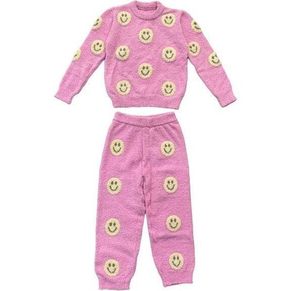 Pinky Fuzzy Smiley Emoji Set - Lola + The Boys Mixed Apparel Set ...