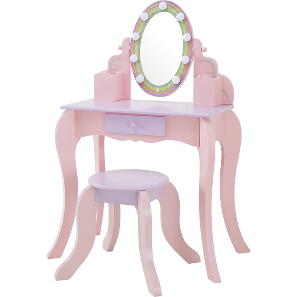 Little Princess Rapunzel Vanity with LED Illuminated Mirror - Teamson ...