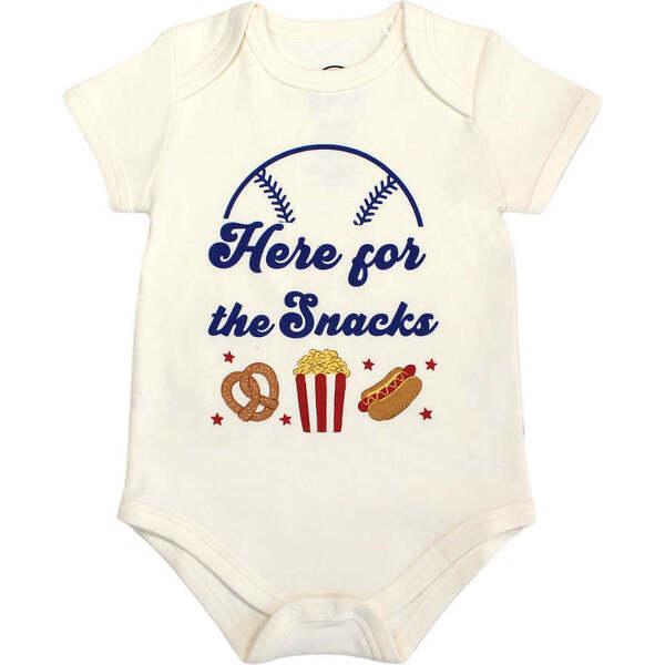 Here For the Snacks Cotton Baby Onesie White/Multi - Emerson and ...