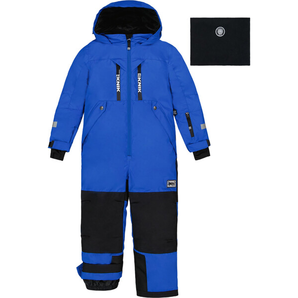 Hooded One-Piece Technical Snowsuit, Royal Blue - Deux par Deux ...