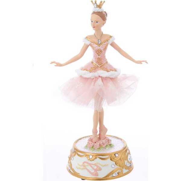 10-Inch Pink Ballerina Figure with Musical Base - Kurt Adler Accents ...