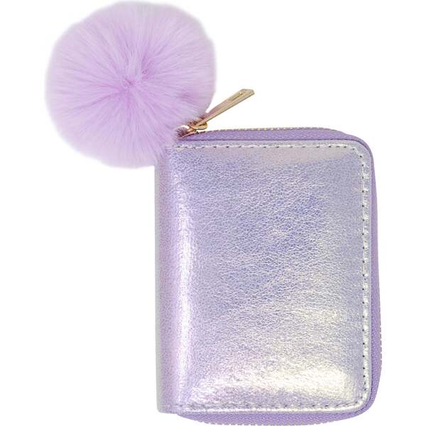 Shiny Pom Pom Wallet, Purple - Zomi Gems Bags | Maisonette