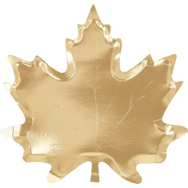 Gold Maple Leaf Plates - Meri Meri Thanksgiving | Maisonette