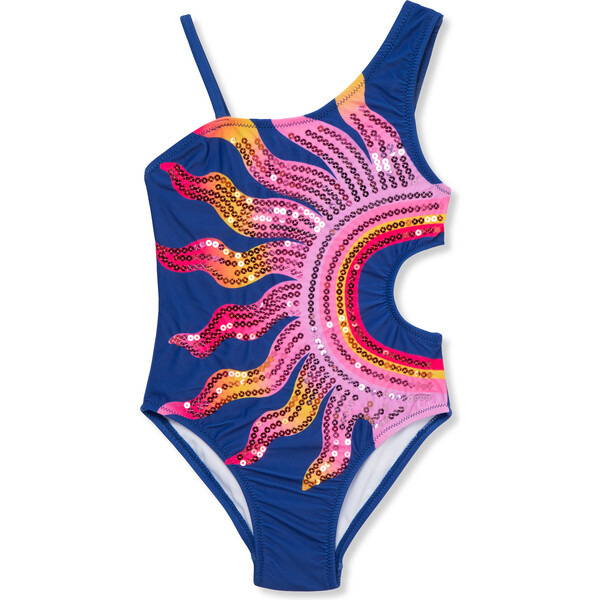 Sequin Sun One-Piece Swimsuit, Navy - Peek Swim | Maisonette