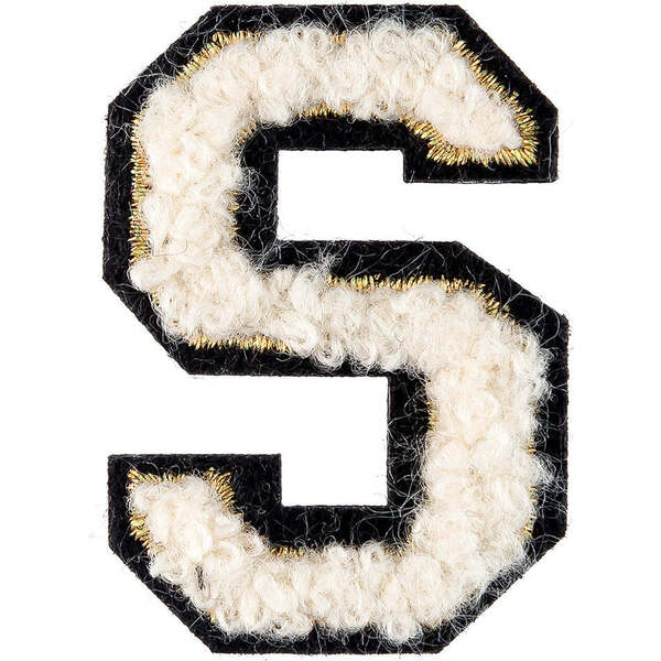 Soft Fuzzy Letter S Velcro Patch, Gold & White - Parker Baby Co. Bags ...