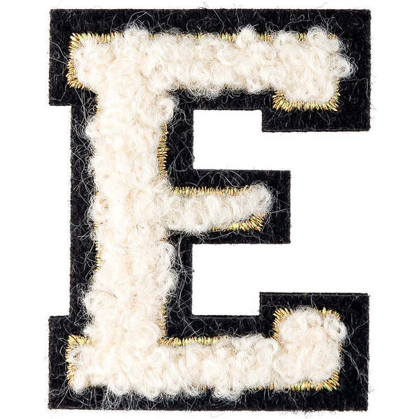 Soft Fuzzy Letter E Velcro Patch, Gold & White - Parker Baby Co. Bags ...