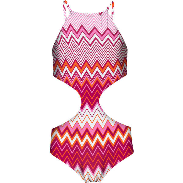 Kids Rose Wave Abby Back Tie One-Piece Trikini, Pink - Mola Mola Swim ...