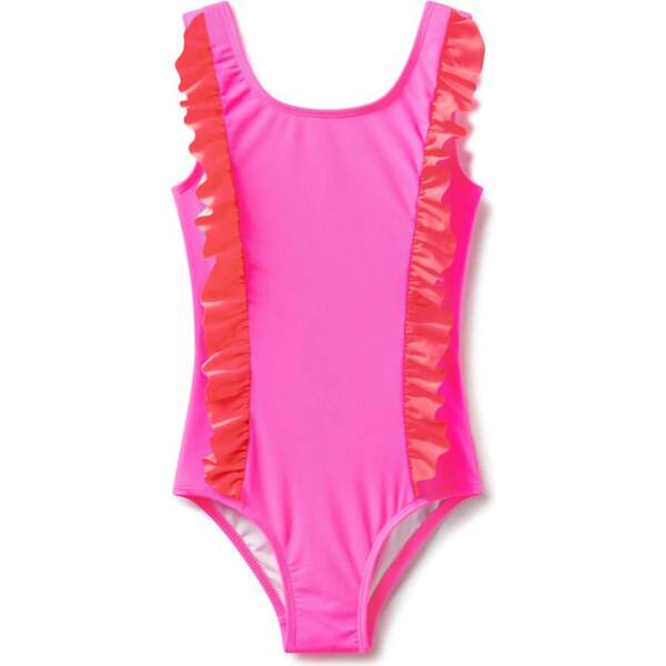 Neon Pink & Red Ruffle Swimsuit - Stella Cove Swim | Maisonette