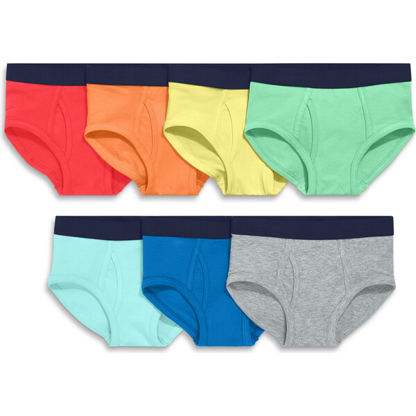 Kids Brief 7-Pack In Solid Rainbow Mix, Rainbow Solid Mix - Primary ...