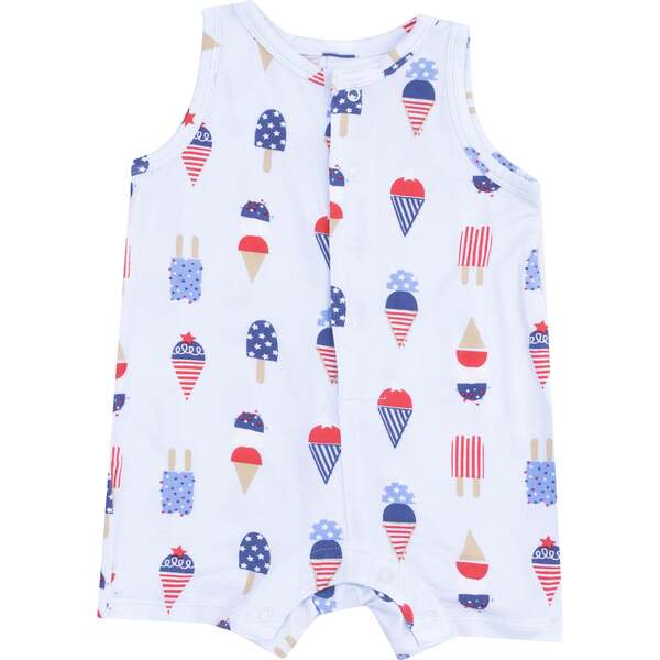 Sleeveless Shortie Romper, American Ice Cream, Blue - Angel Dear ...