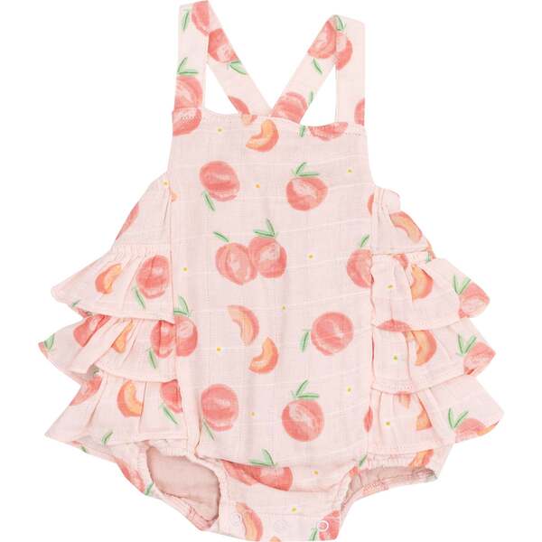 Ruffle Sunsuit, Sweet Peach - Angel Dear Rompers | Maisonette