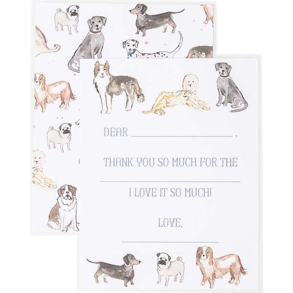 Thank You Note, Puppy Dog Multi - Over The Moon Gift Desk & Stationery ...