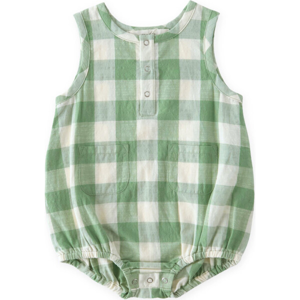 Pocket One-Piece, Checkmate Grass - Pehr Rompers | Maisonette