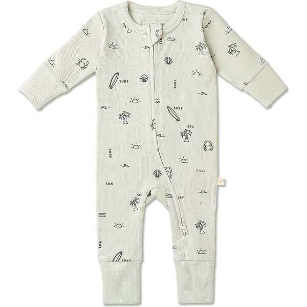Organic 2-Way Zip Romper, Surf - Makemake Organics Rompers | Maisonette