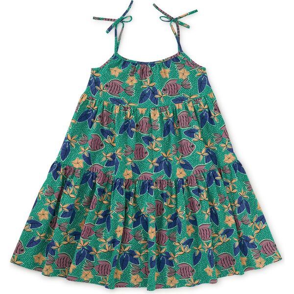 Tie Shoulder Tiered Dress, Brazilian Tropical Fish - Tea Collection ...