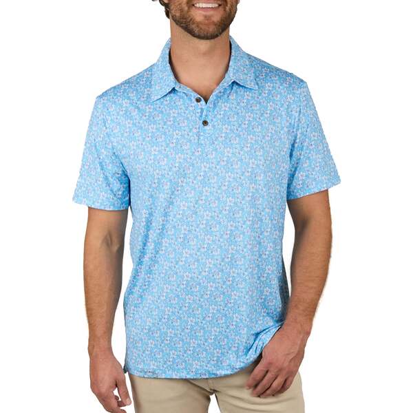 The Azaleas, Sky Blue Golf Shirt - Kenny Flowers Papa & Mini | Maisonette