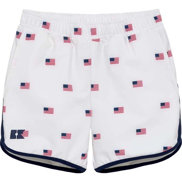 Boys Retro Super Short, Flag - Courtside Kids Shorts | Maisonette