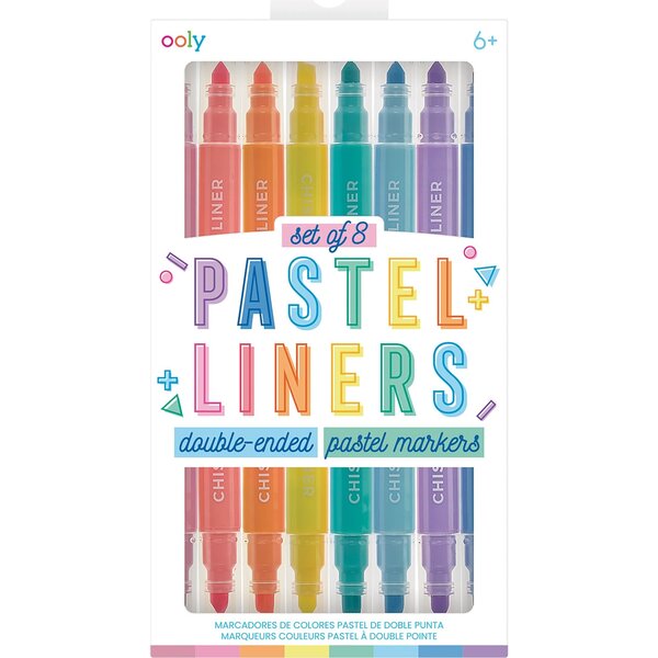 Pastel Liners Markers (Set of 8) - OOLY Arts & Crafts | Maisonette