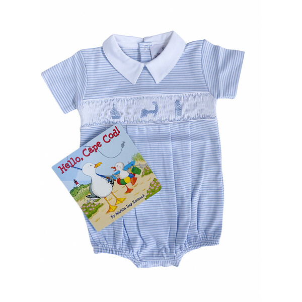 Cape Cod Boys Bubble, Blue - Maddie & Connor Rompers | Maisonette