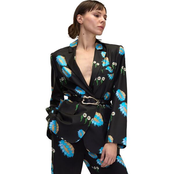 Blake Silk Twill Blazer, Black Floral - Cynthia Rowley Jackets & Coats ...