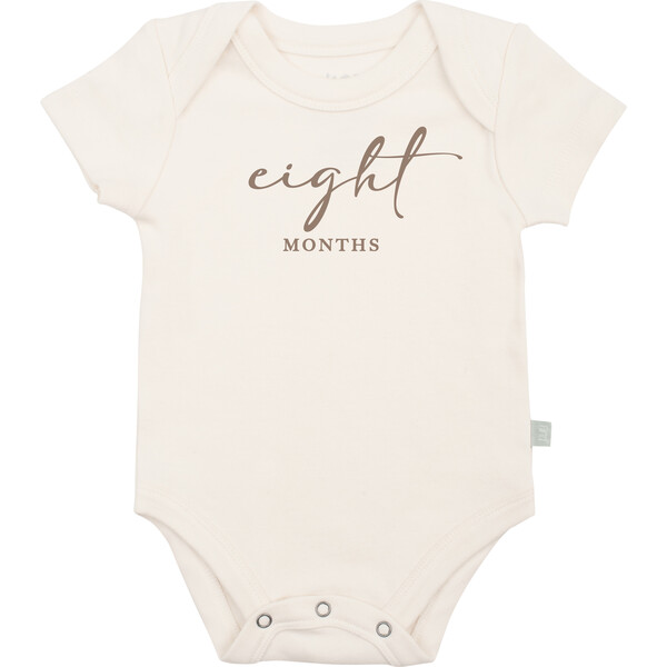 Graphic Bodysuit, Eight Months Milestone Taupe - Finn + Emma Rompers ...