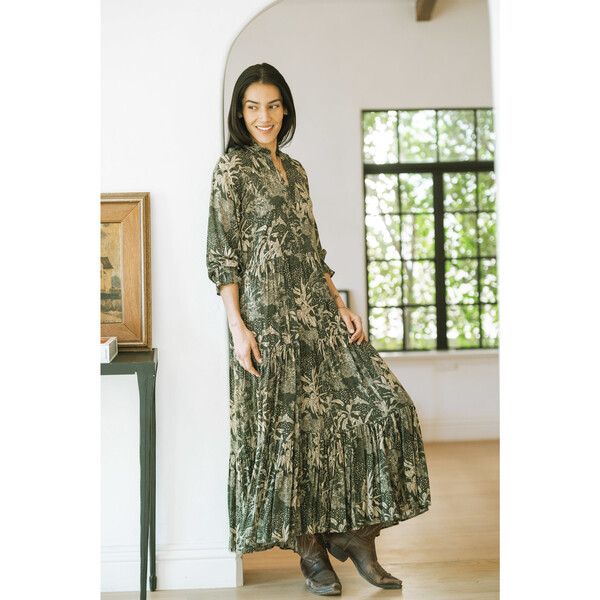 Sienna Maxi Dress, The Dark Forest Print - roma label Dresses | Maisonette