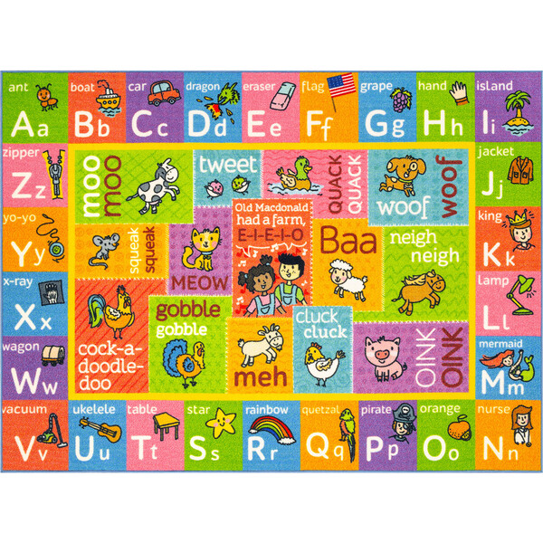 ABC Alphabet: Animal Sounds Rug - 5x7' - Kev and Cooper Activity Gyms ...