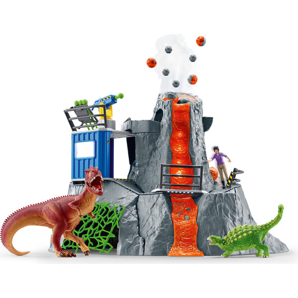 Schleich Dinosaurs: Volcano Expedition Base Camp - 60 pc Playset ...