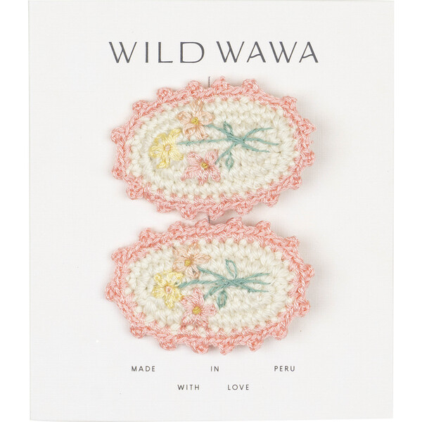Crochet Clip Set, Multi Flowers - Wild Wawa Hair Accessories | Maisonette