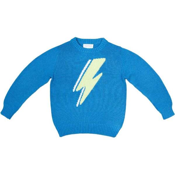 Lightning Bolt Jumper, Hussar Blue - Mika & Milo Sweaters | Maisonette