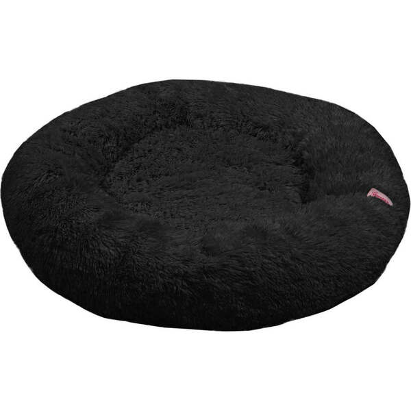 Maisie Faux Fur Round Fluffy Calming Donut Pet Bed with Washable Cover ...