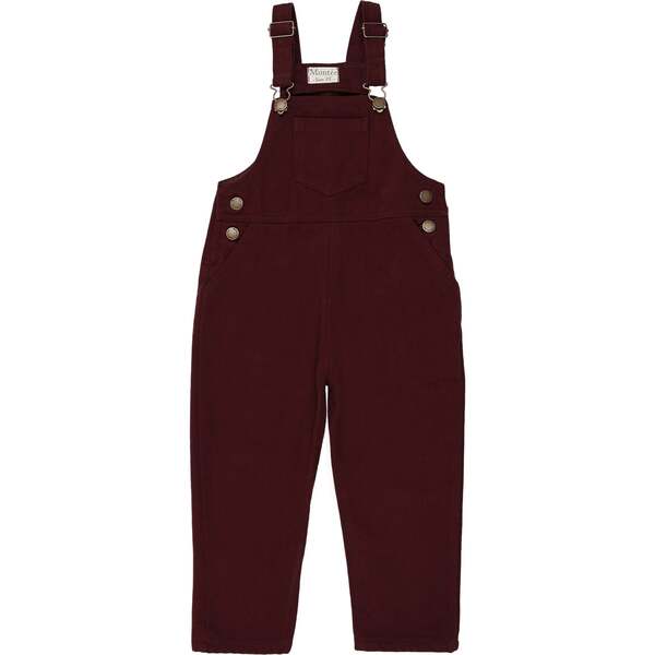 Denim Edit Girl Overalls, Burgundy - Maniere Rompers | Maisonette