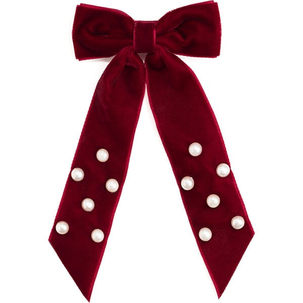 Ruby Red Velvet Coquette Bow Clip, Ruby Red - Sweet Wink Hair ...