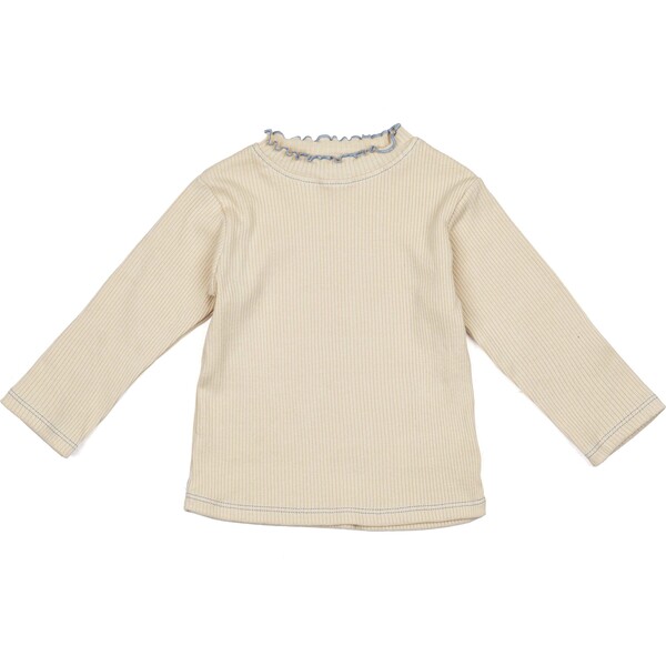 Ribbed Turtleneck, Natural/Denim - Wild Wawa Tops | Maisonette