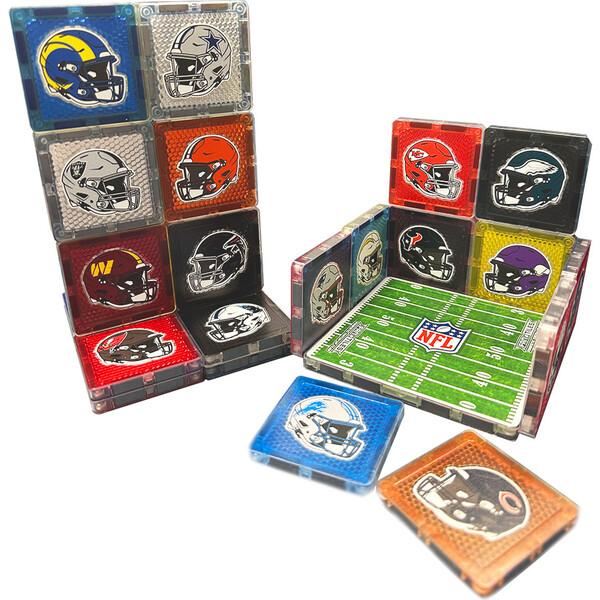 NFL 33-Piece Team Mini Match-Up Magnetic Tile Set - CreateOn Magnetic ...