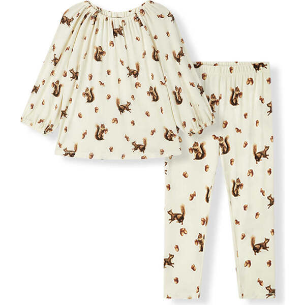 Chipmunk Luxe Stretch Dress and Legging Set - Milkbarn Kids Dresses ...